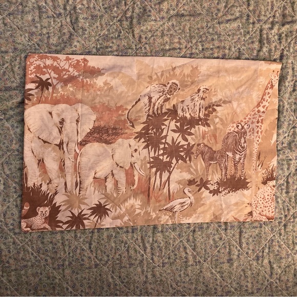 Vintage | Bedding | Vintage Brown Tan Jungle Safari Wildlife Animals ...